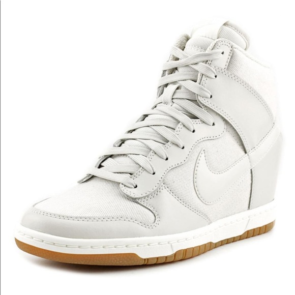 Nike | Shoes | Nike Dunk Sky Hi White Wedge Sneakers | Poshmark